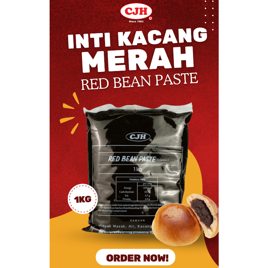 CJH BEST SELLER Red Bean Paste (1kg) [HALAL] [MeSTI] (500g/1kg/2.5kg ...