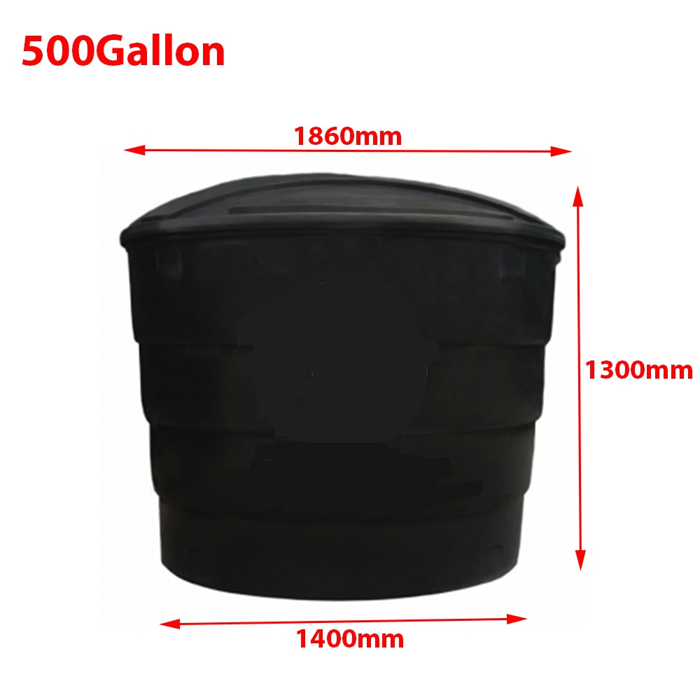 500 Gallon MF Round Water Tank C/W Cover HDPE water tank Poly tank ...