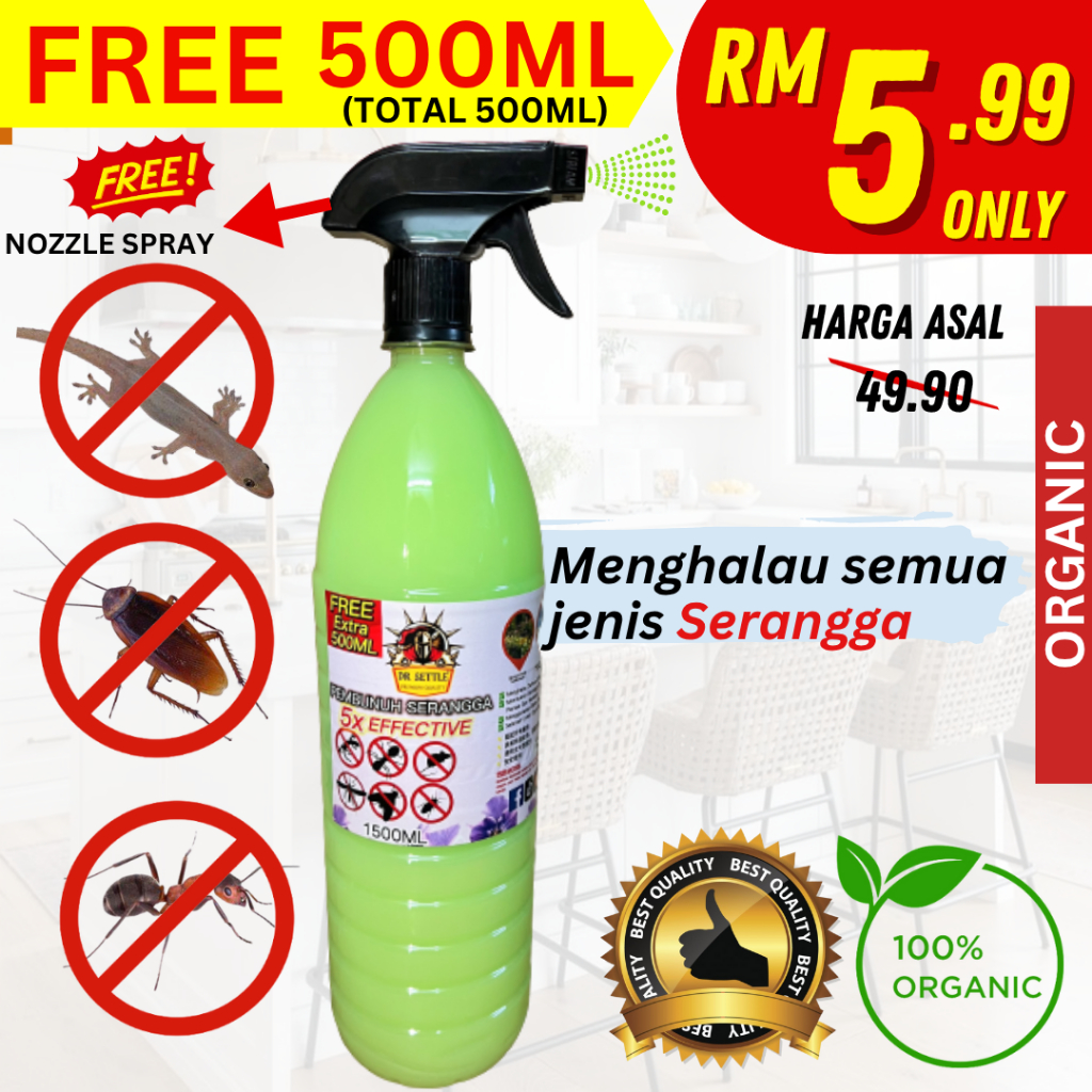 Dr Settle Spray Cicak Repellent 1500ML Power Organic | Shopee Malaysia