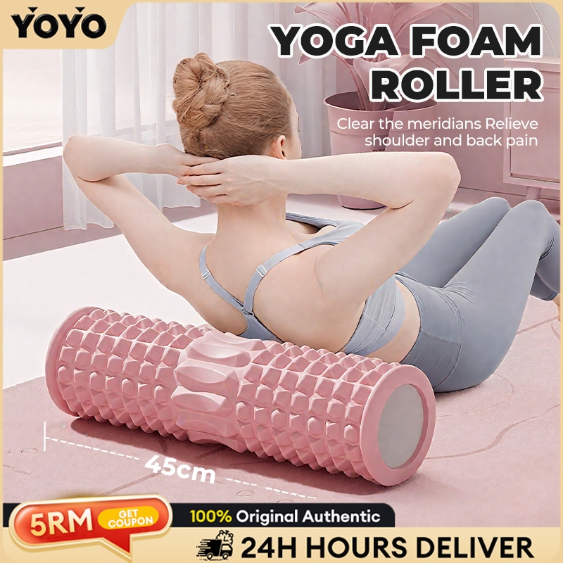 Yoga foam roller rolling back muscle relaxation thin legs mace massager ...