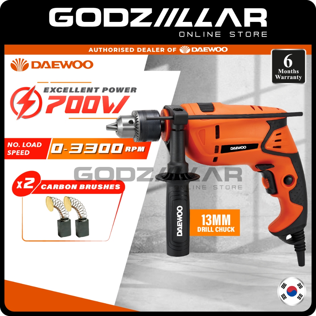 Daewoo 700W Electric Impact Drill 13mm Drill Chuck Concrete Wood Steel ...