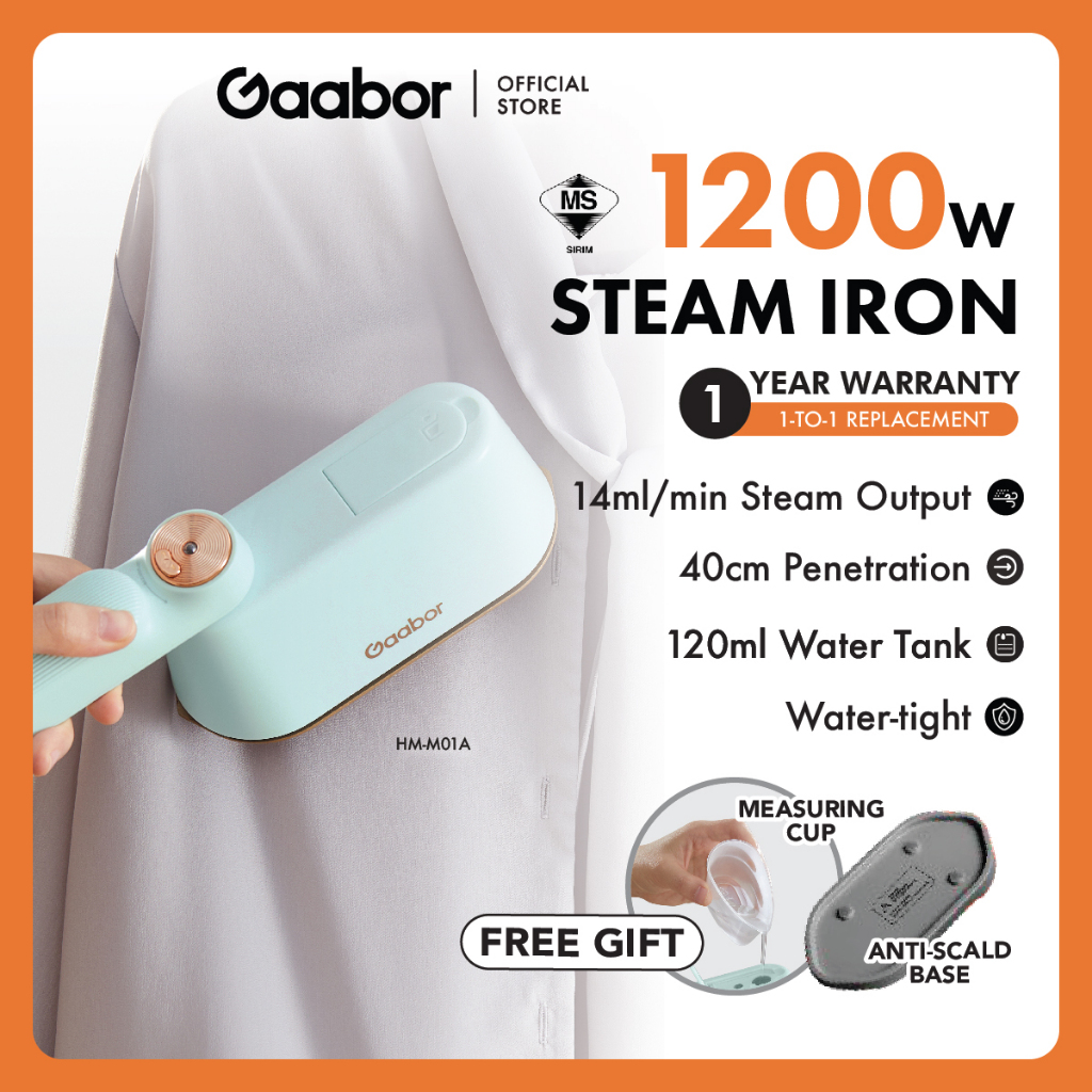 Gaabor Homepro Portable Electric Steam Iron Wet & Dry Iron Flexible ...