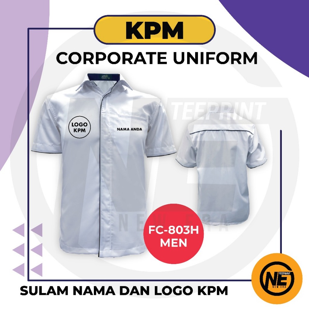 BAJU KORPORAT KPM LELAKI-SIAP SULAM LOGO DAN NAMA | Shopee Malaysia