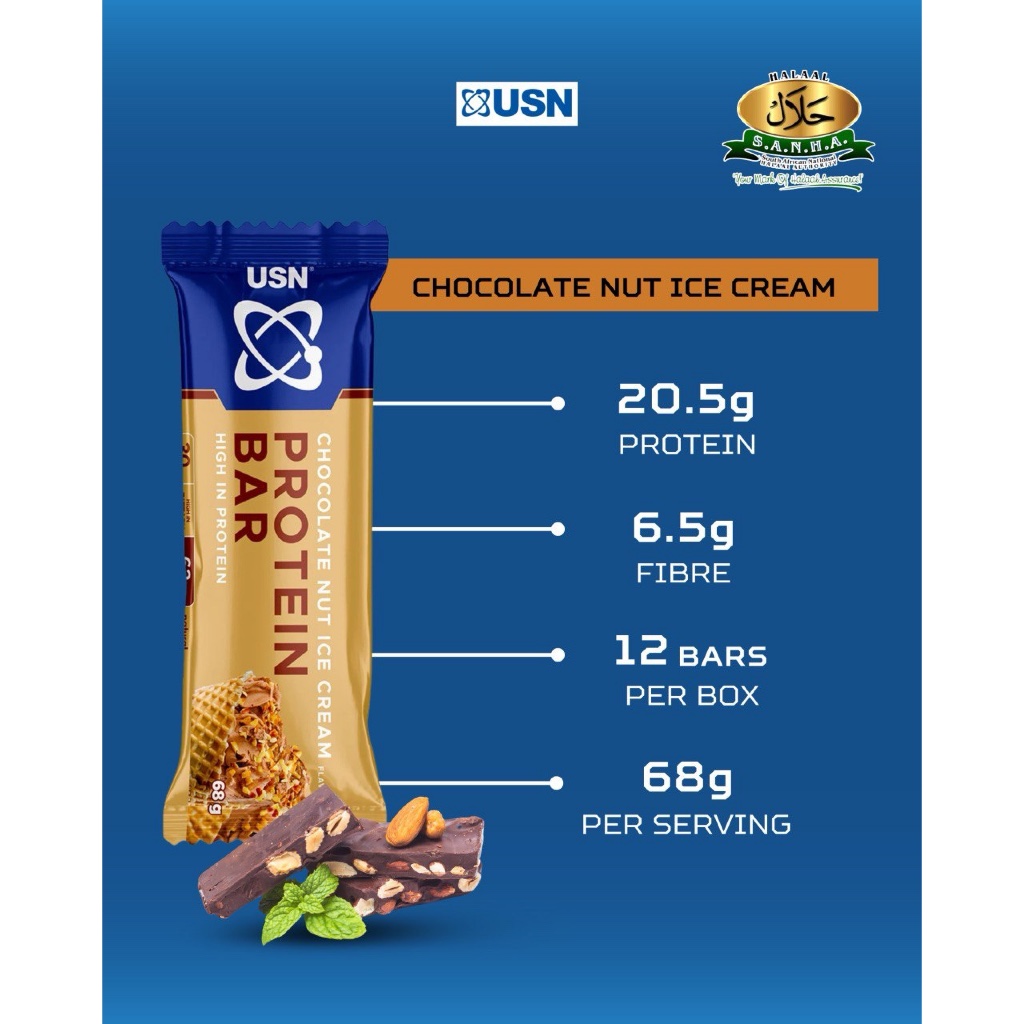 USN Protein Bar 40g and 68g ( HALAL ) | Shopee Malaysia