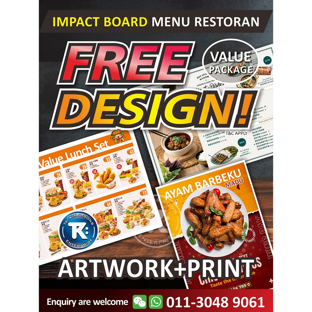 Menu Restoran Impact Board | Shopee Malaysia