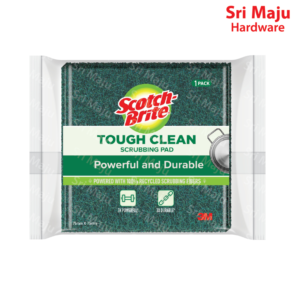 MAJU 3M Scotch Brite 31-1 Scrubbing Pad 75mm x 75mm Dish Pot Cleaning ...