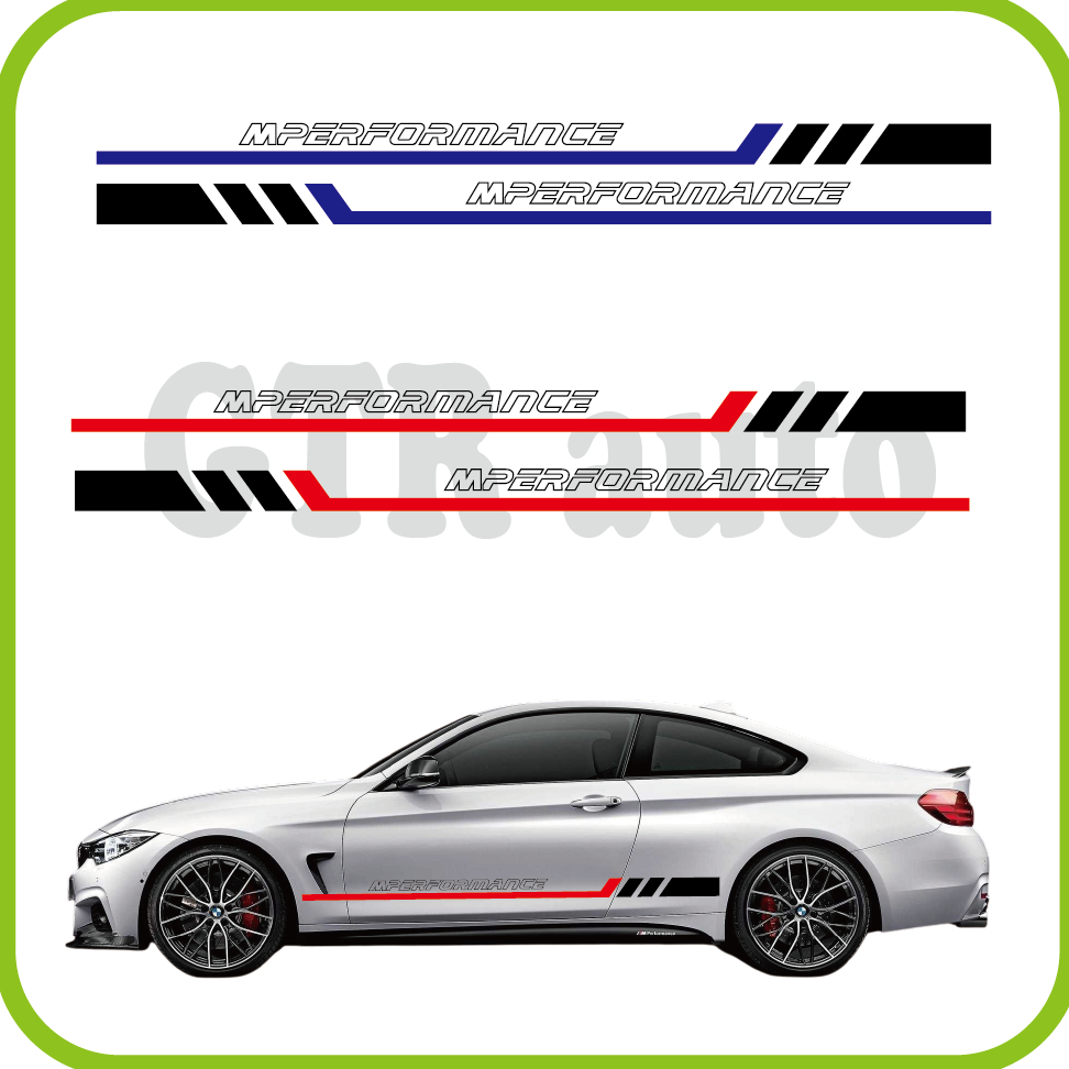 BMW M Performance Full Car Body Decal Set – Sporty Racing Stripes ...