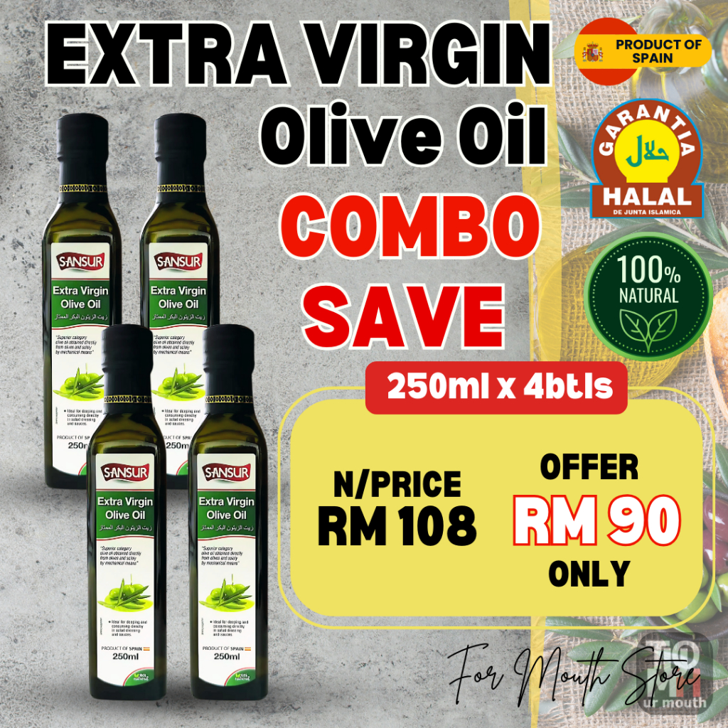 250ML Minyak Zaitun Extra Virgin Olive Oil Minyak Zaitun Original ...