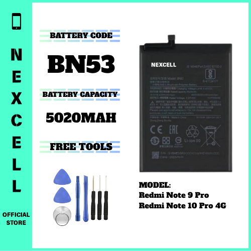 NEXCELL Bateri Serasi untuk Xiaomi Redmi Note 9 Pro / Redmi Note 10 Pro ...