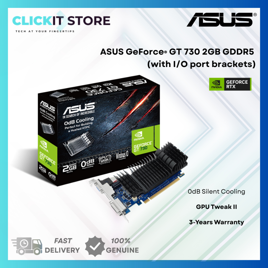 ASUS GeForce® GT 730 2GB GDDR5 Low-Profile Graphics Card - with I/O port bracket | GT730-SL-2GD5 ...