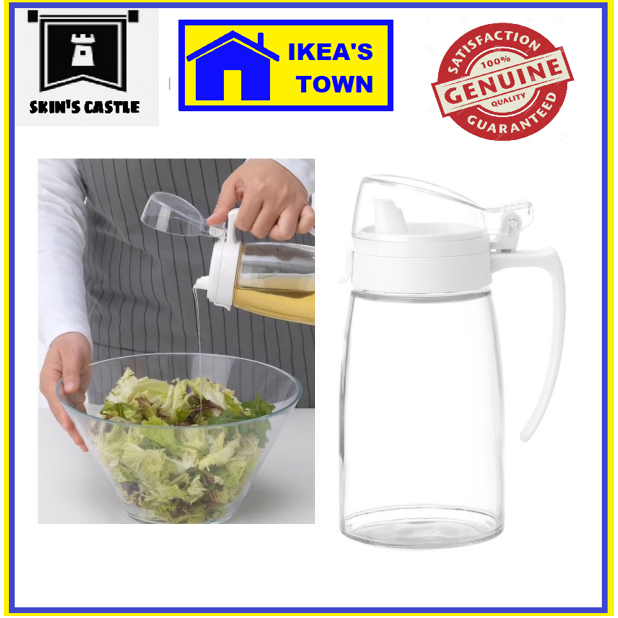 IKEA RISOLL, Oil/Vinegar Bottle, Plastic/Glass 550ML Dispenser Sauce ...