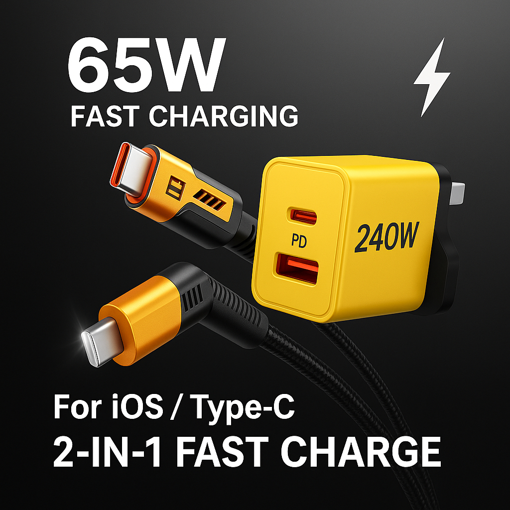 240W PD usb charger 2 port GaN Charger Quick Power Adapter Phone ...