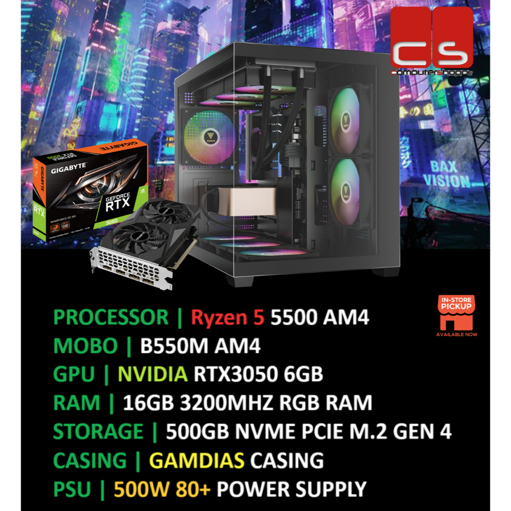 Gaming PC Package RYZEN 5 5500 & 5600 WITH RTX 3050 6GB | Shopee Malaysia