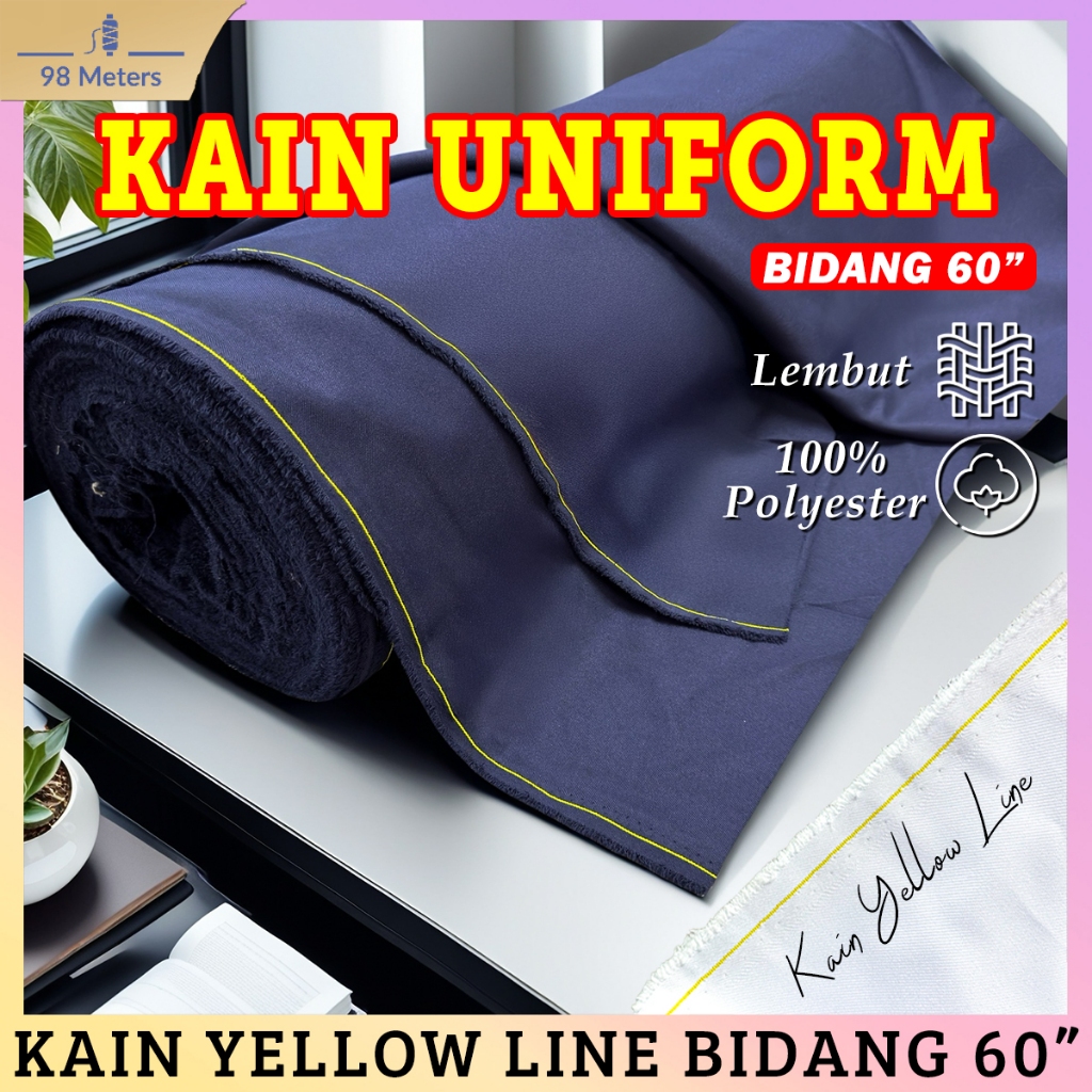 Kain Yellow Line Bidang 60 Inch Kain Uniform Kadet Polis / Police ...