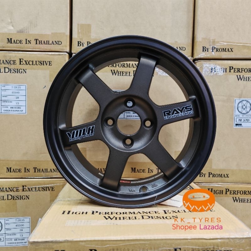 [4PCS] New Sport Rim 15inch Promax Wheels🇹🇭TE37 15X7JJ ET35 4H100 BR ...