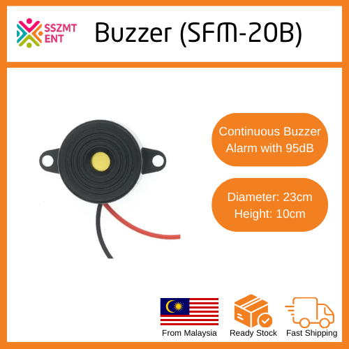 SFM-20B Piezo Electronic Buzzer – DC 3–24V, 95dB Loud Continuous Sound ...