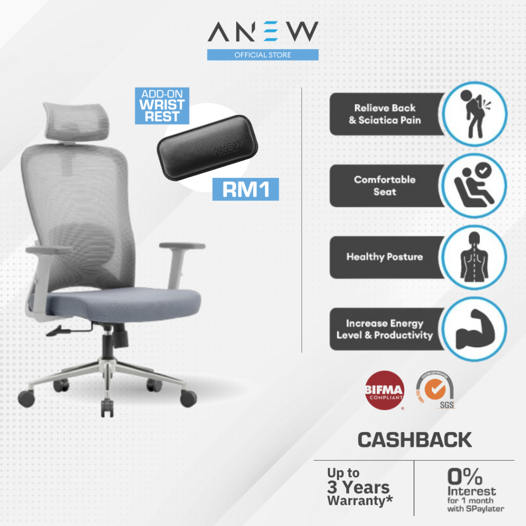 ANEW Stride PRO Ergonomic Chair with Seat Backrest and Adjustable ...
