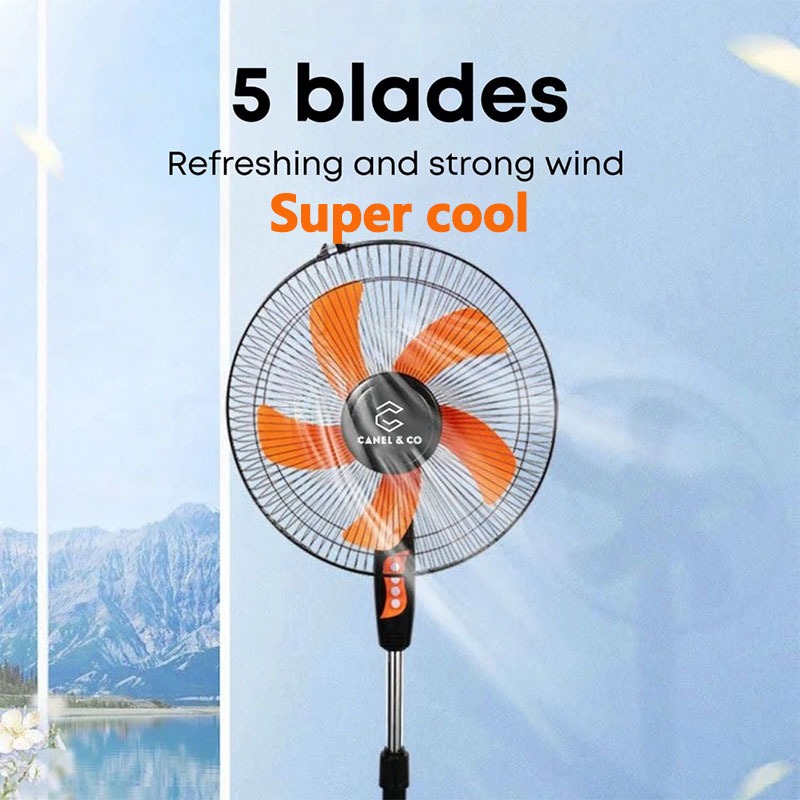 Ultra Strong Floor Stand Fan 16 Inch 5 blades 3 Speed Kipas Berdiri Angin Kuat Diri Fans ...