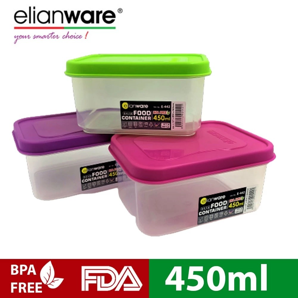 Elianware Food Container 450ml BPA Free Food Container Stackable ...