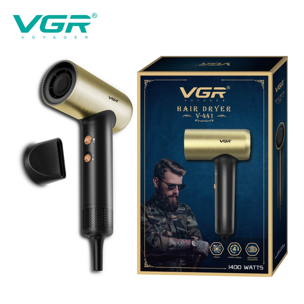 VGR V-441 Plasma Hair Dryer 11000RPM BLDC Motor High Speed Hair Dryer 1400Watt | Shopee Malaysia