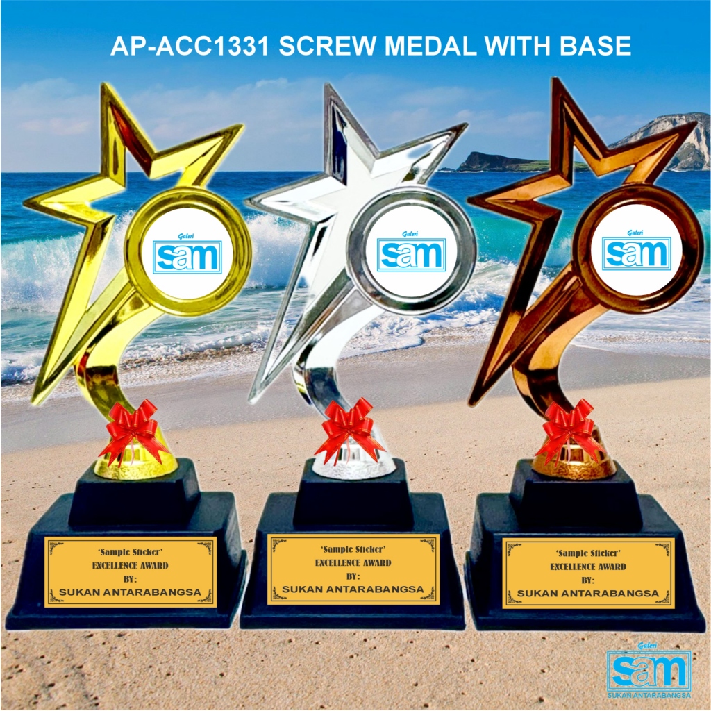 ACC1331 Trofi Plastik Plastic Trophy Screw Medal (Hadiah Sukan Sekolah ...