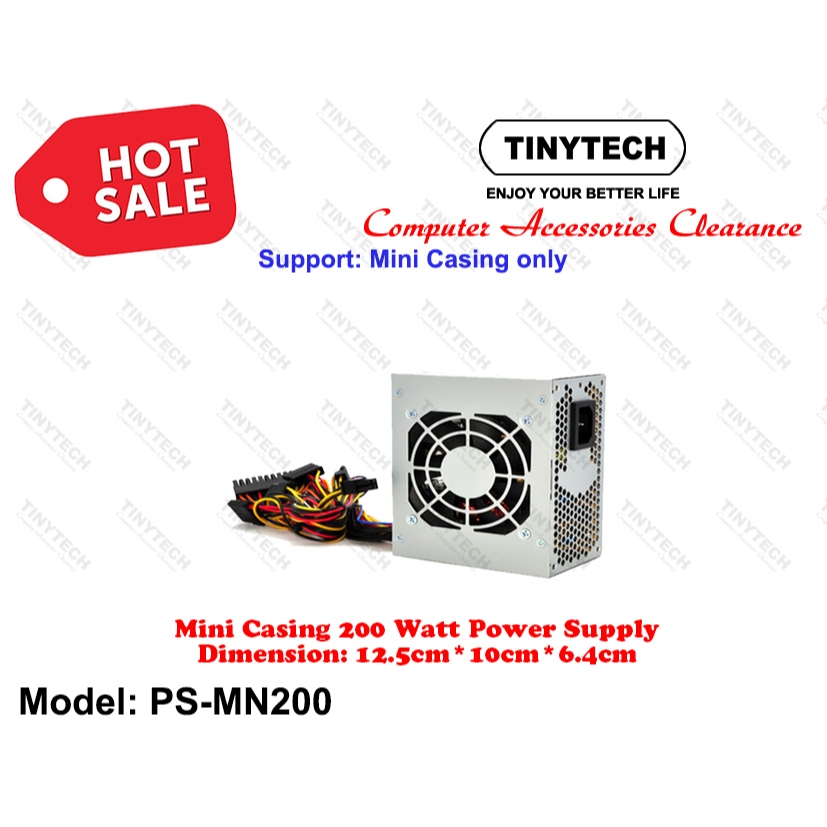 TINYTECH PS-MN200 DESKTOP MINI CASING 200 WATT ITX POWER SUPPLY ...