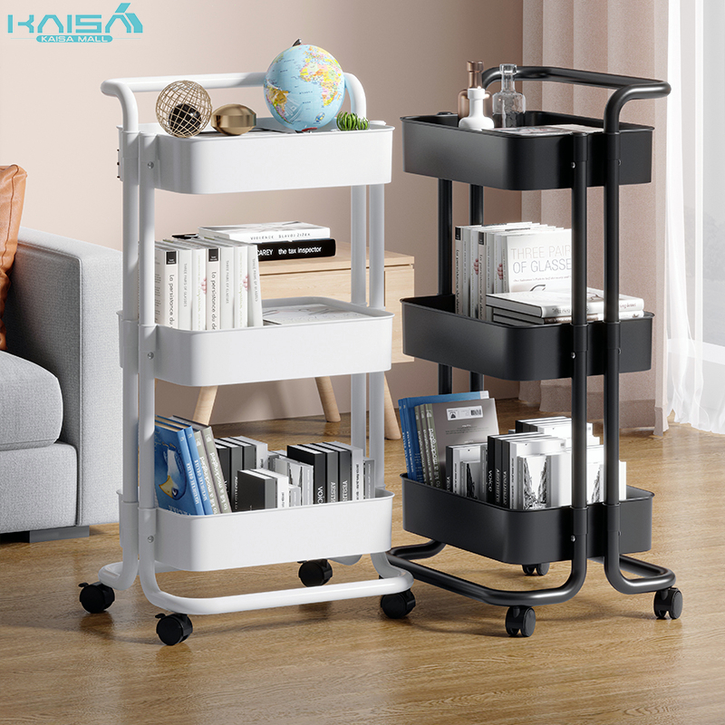Kitchen Trolley Rack Office Shelves Toys&Snack Shelving With Wheel ...