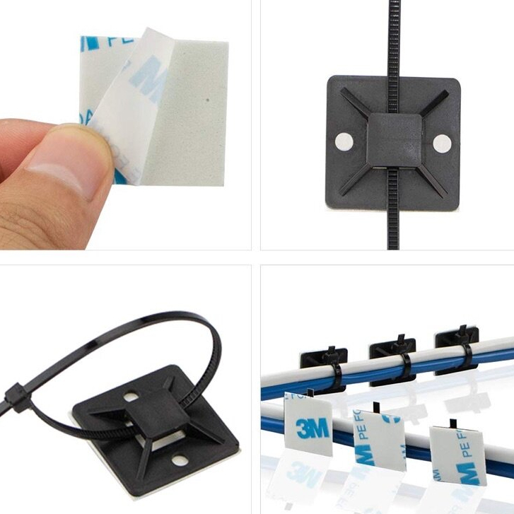 MKR 20Pcs 20mm 25mm 30mm Cable Tie Mount Base 3M Foam Self Adhesive ...