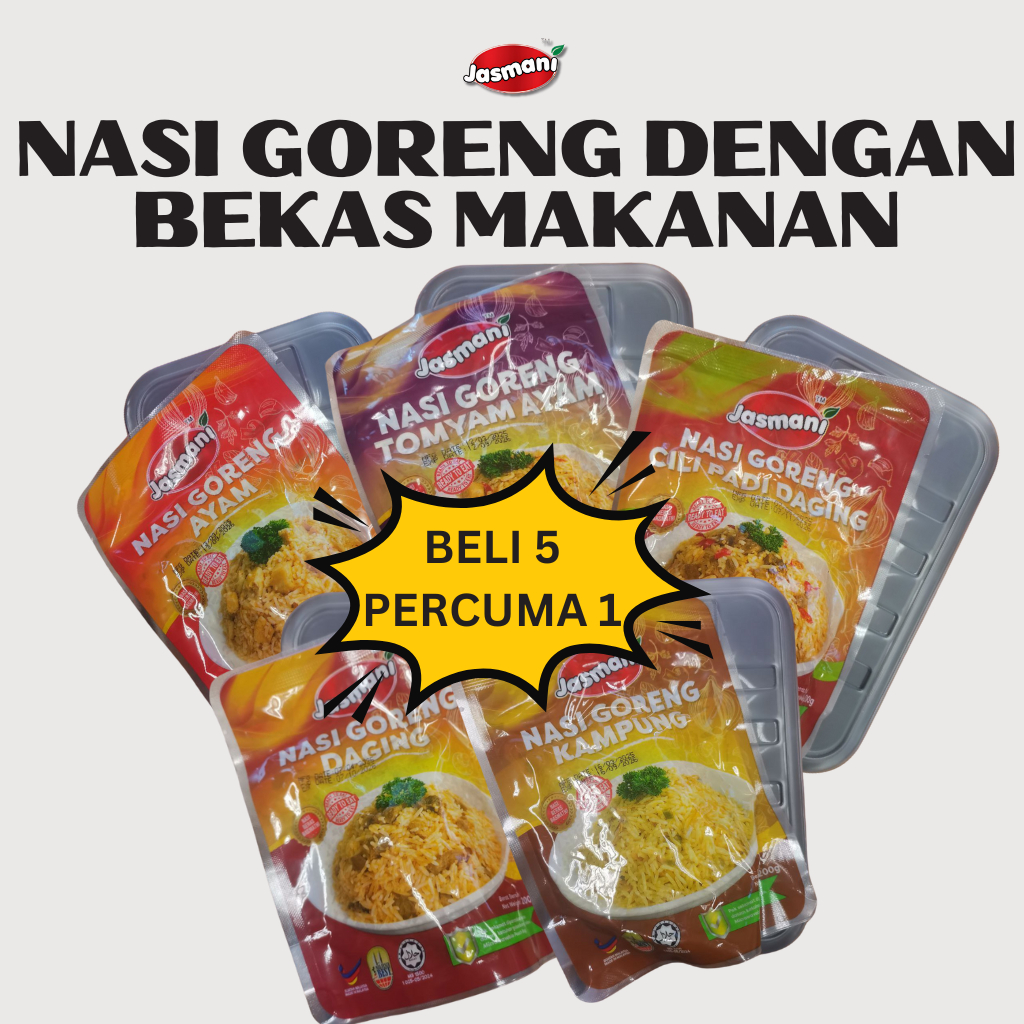 [JASMANI] NASI GORENG READY TO EAT DENGAN BEKAS MAKANAN | Shopee Malaysia