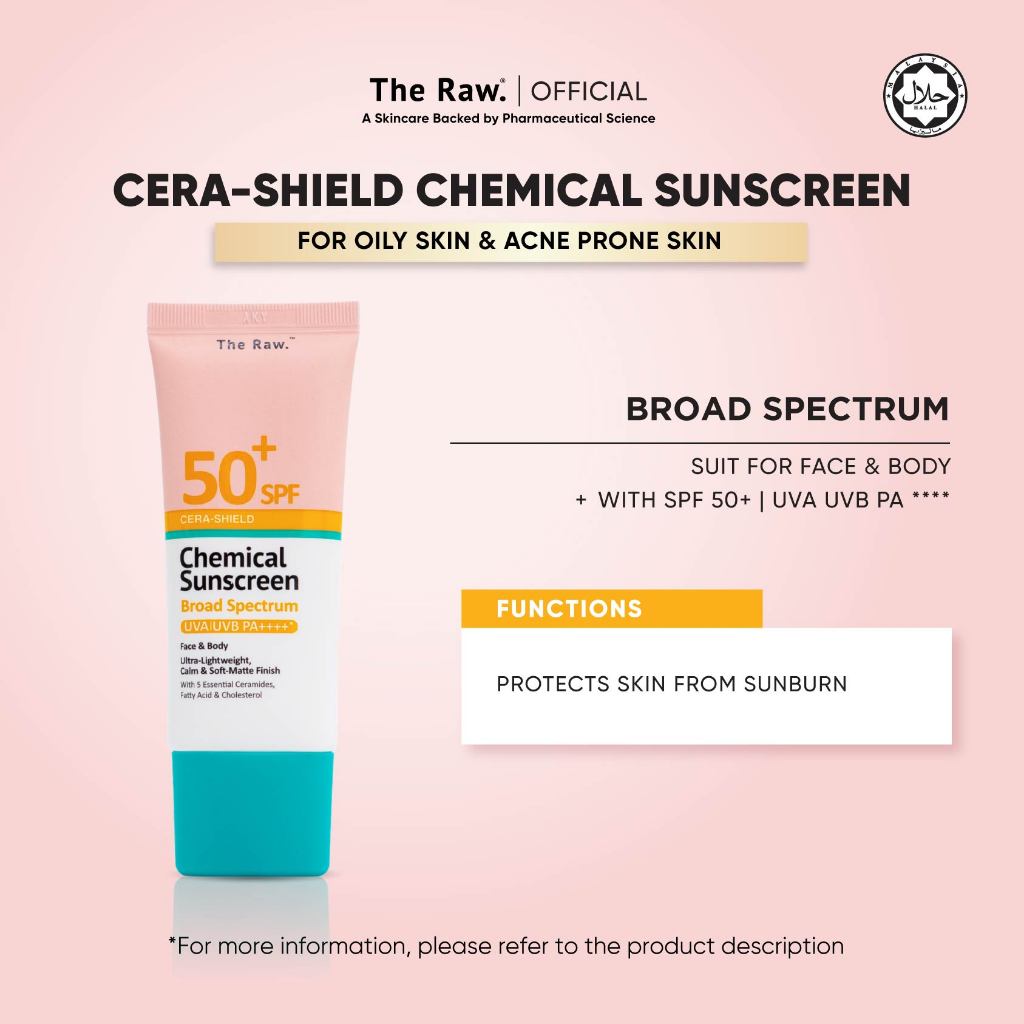 The Raw. Cera-Shield Chemical Sunscreen SPF 50+ PA++++ | Shopee Malaysia