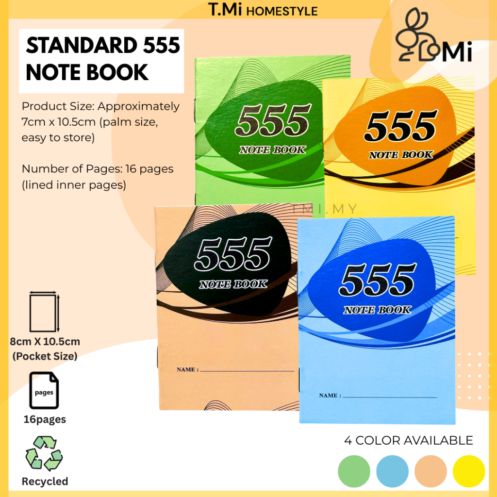 TMi Standard 555 Pocket Notebook 16Page Inclusive Cover (NEW MODEL ...