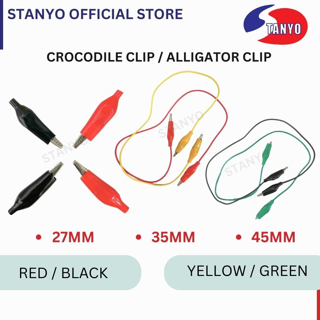 CROCODILE CLIP /ALLIGATOR CLIP RED / LEADS ALLIGATOR CROCODILE DOUBLE ...