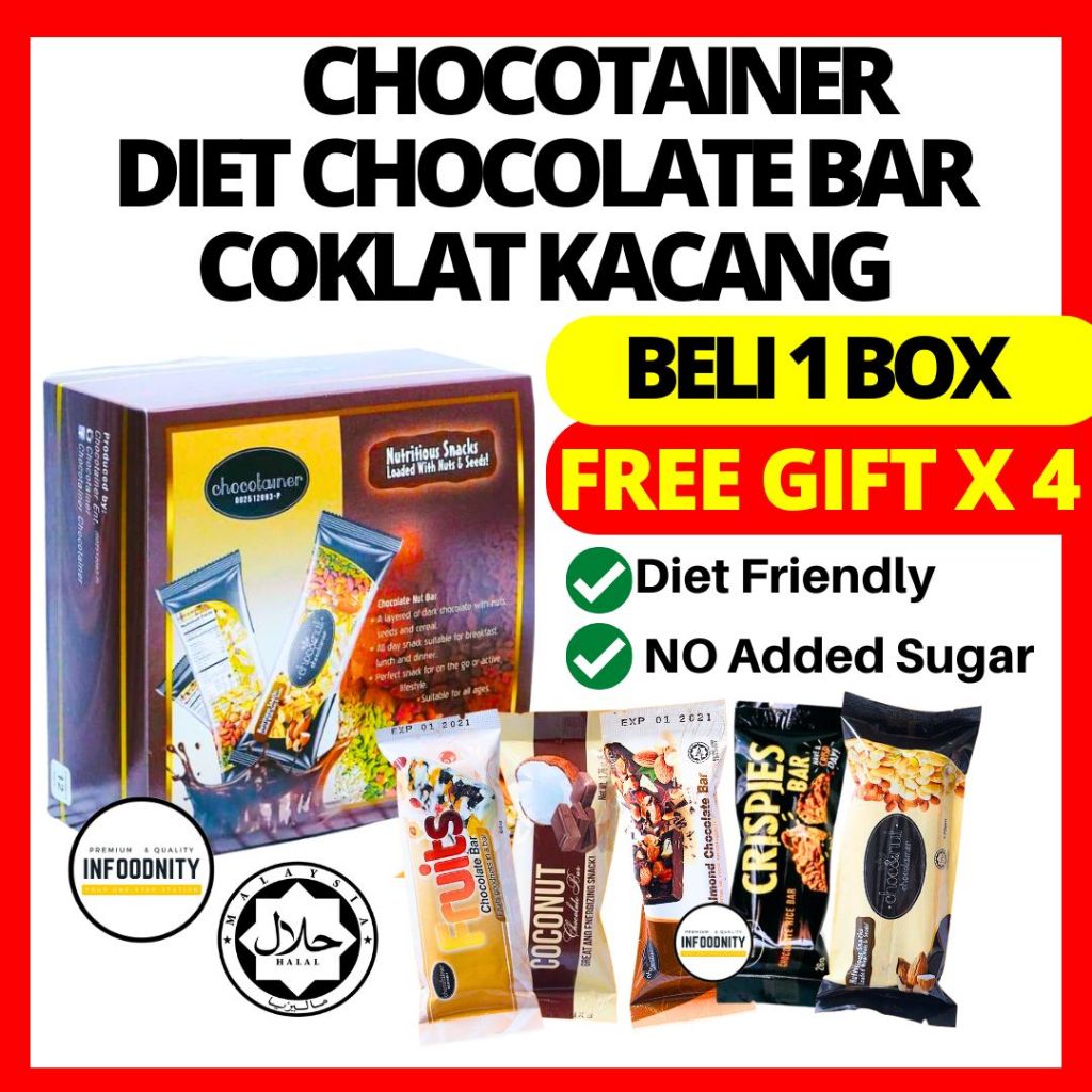 [COMBO BOX] CHOCOTAINER Chocolate Energy Bar Chocolate Bar Coklat Diet ...