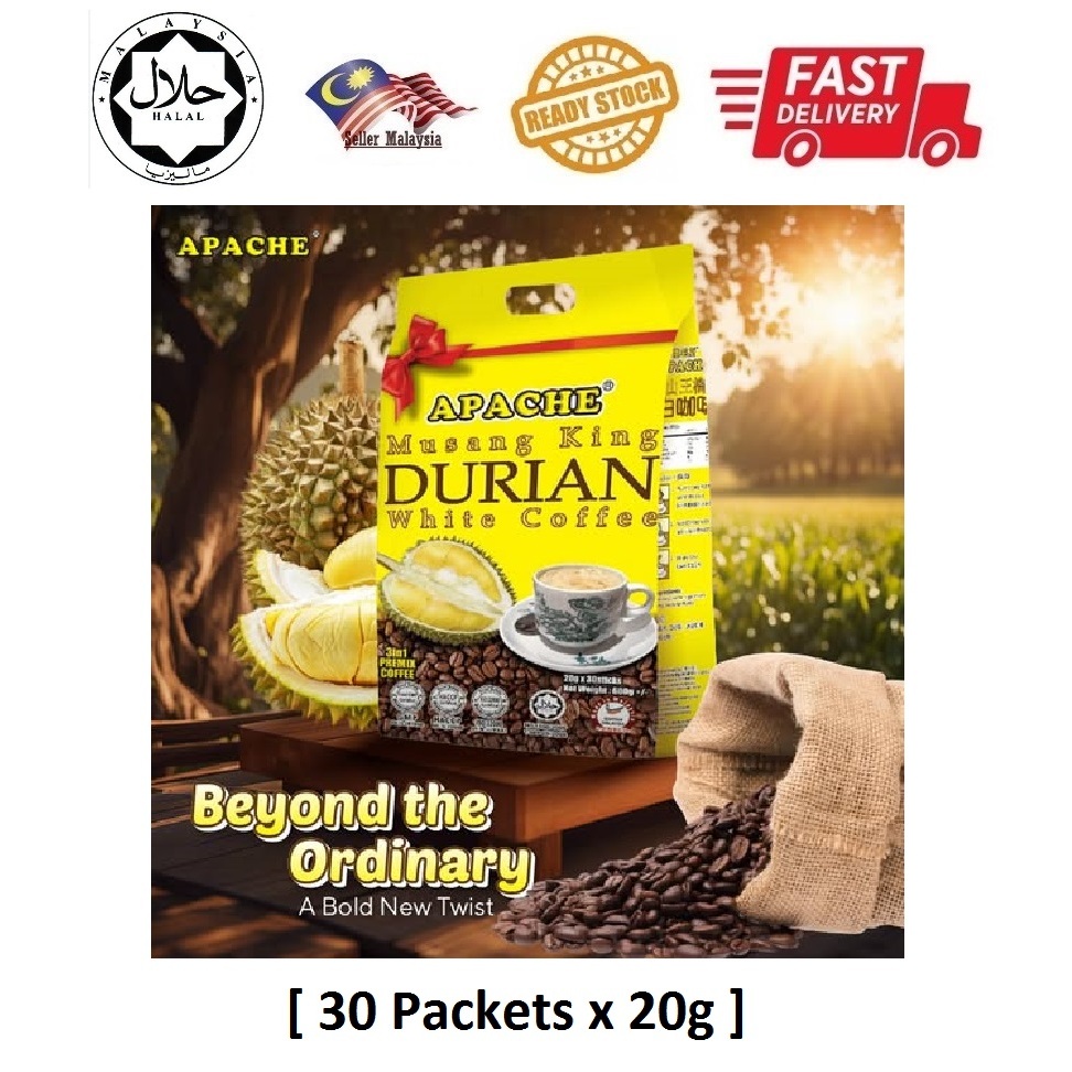 APACHE Musang King Durian White Coffee 3-in-1 Kopi 600g Big Pack ...