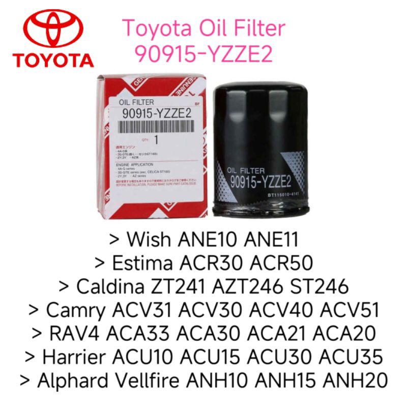 90915-YZZE2 TOYOTA OIL FILTER TOYOTAVIOS,ALTIS,CAMRY ACV30,ACV40,WISH ...