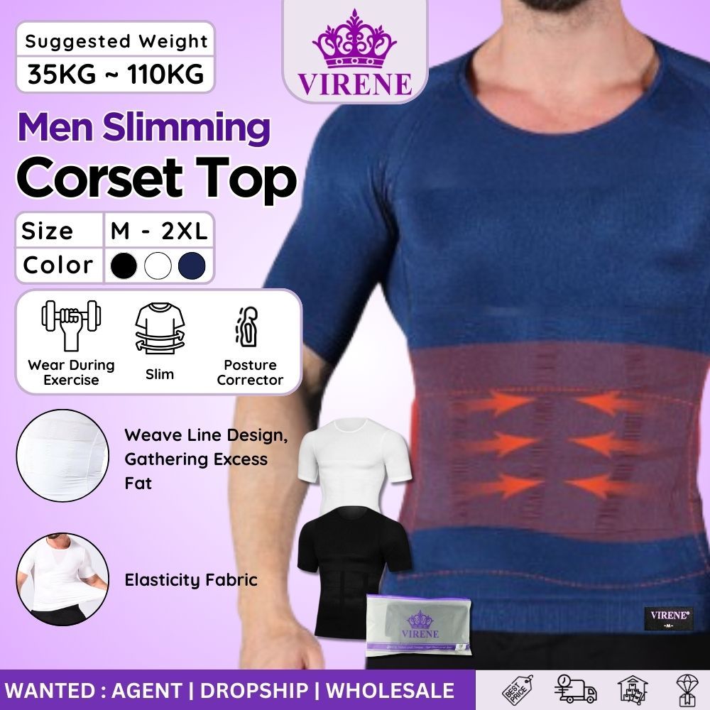 Virene Man Slimming Shirt Corset Top Men Gynecomastia Undershirt Waist ...