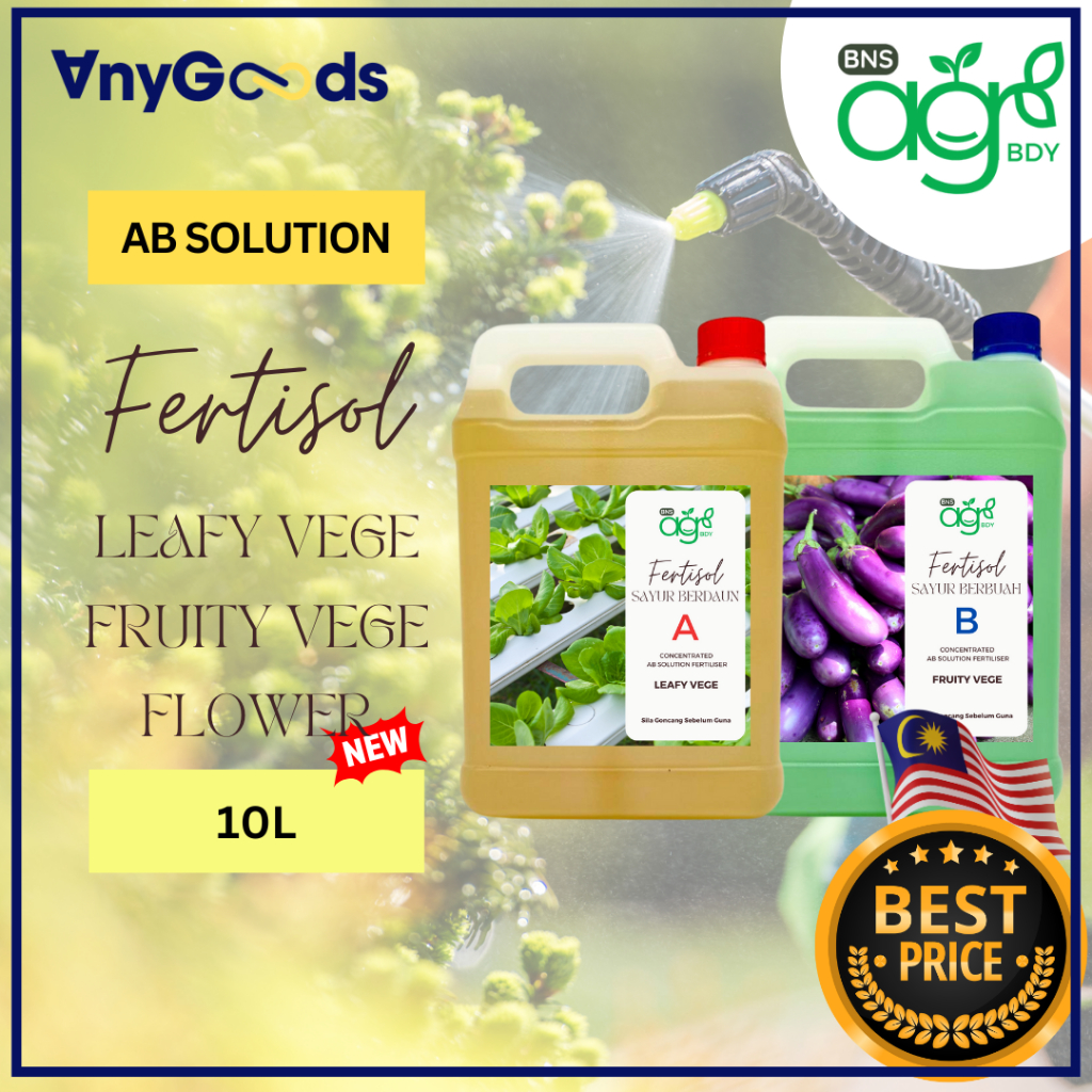10L AgroBuddy Liquid AB Set Water Soluble Fertiliser Fertigation ...