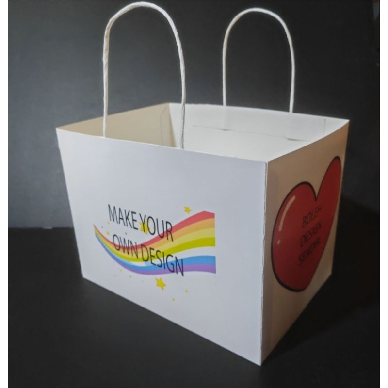 custom printing paper 2 side handle beg Rm 27.00/ 10PCS | Shopee Malaysia