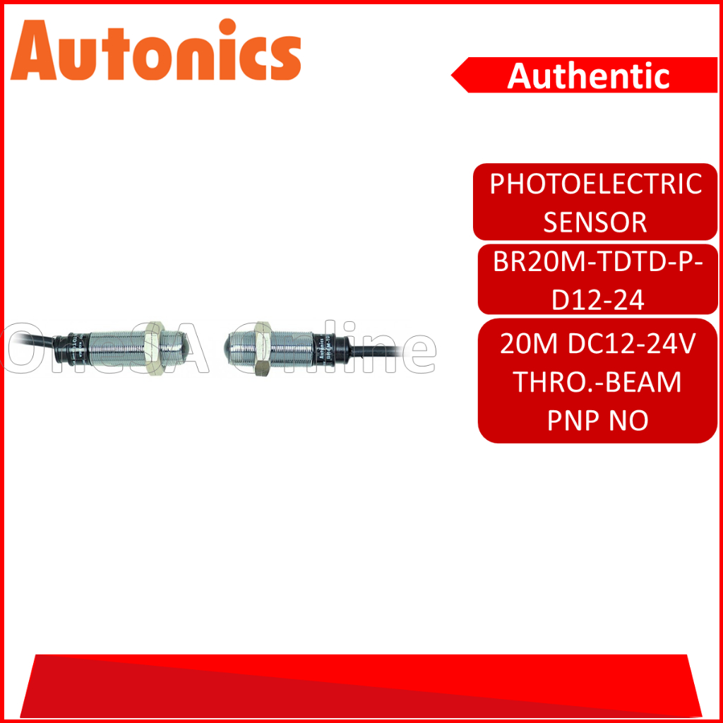 AUTONICS PHOTOELECTRIC SENSOR DC12-24V THRO.-BEAM 20M PNP NO(AUTO-BR20M ...