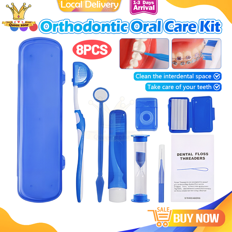 8pcs/set Orthodontic cleaning set Travelling set Ortho kit Oral ...