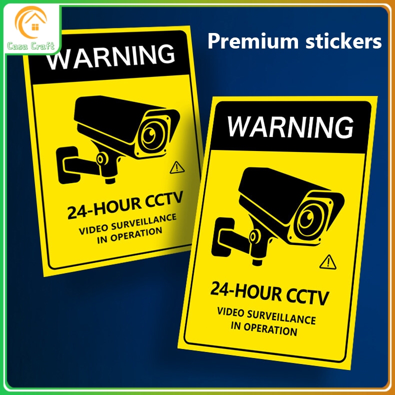 Pelekat Amaran Warning Sticker 24-HOUR CCTV VIDEO SURVEILLANCEIN ...