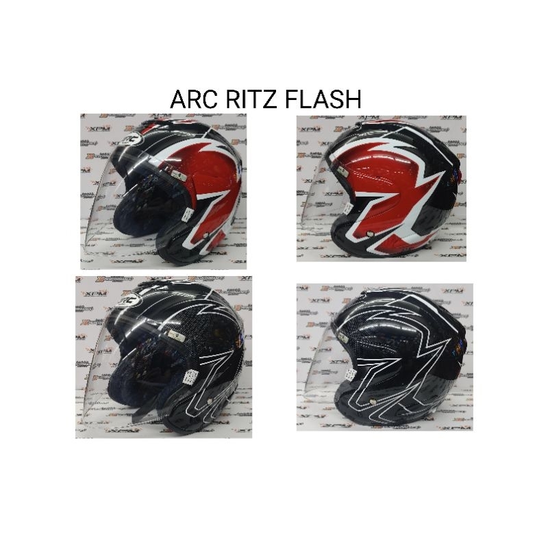 HOT ITEM - HELMET ARC RITZ FLASH BLACK FLASH RED SIRIM APPROVED ...