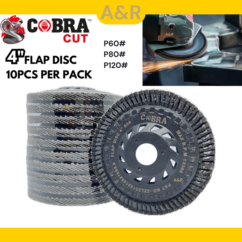 Cobra Flap Disc 4” / Flap Disc / Sand Paper / Mata Gosok / Mata Polish ...