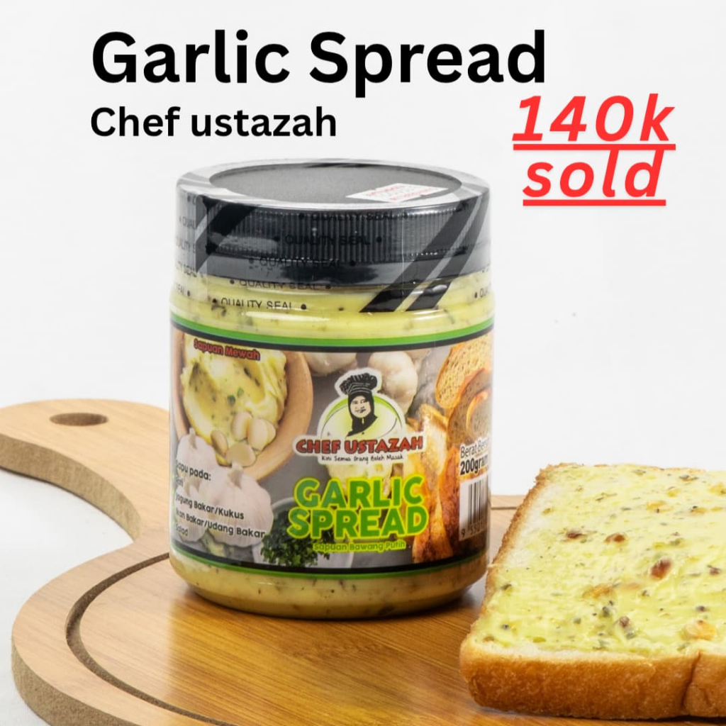 Garlic Spread Chef Ustazah Sapuan Bawang Putih 200gram Sapuan Mentega ...