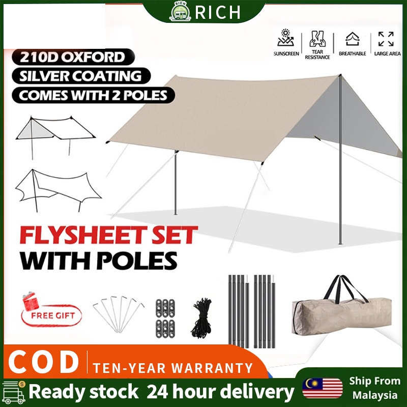 【JM-YU】Gain Canopy 4.5*6M Big Tent Outdoor Flysheet Waterproof Sunshade ...
