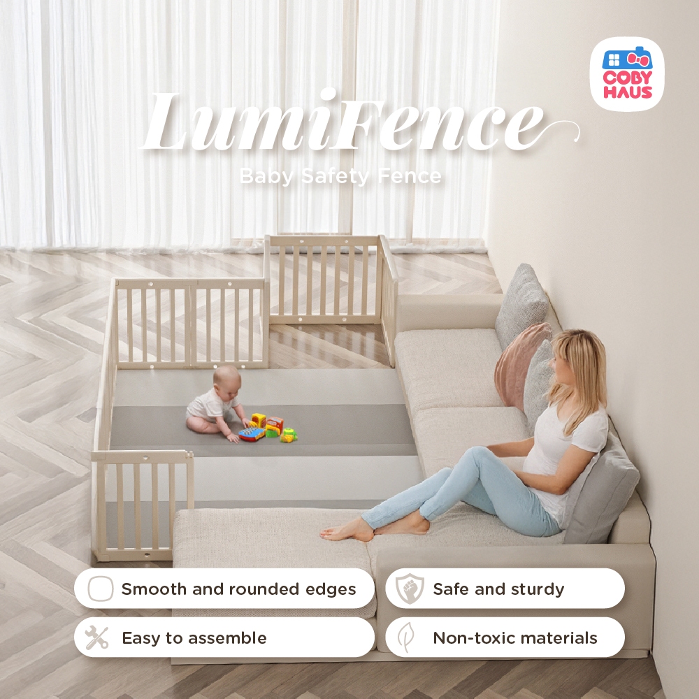 CobyHaus Lumi Baby Safety Fence - 10 Panel (130 x 190 x 65 cm) Parklon ...