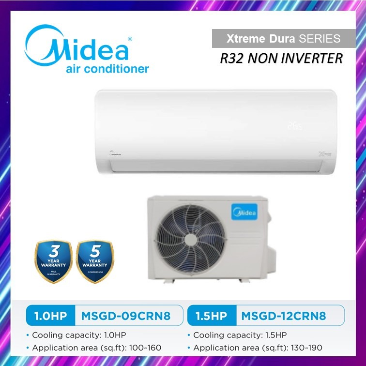Midea 1HP 1.5HP Air Conditioner Non Inverter / AirCond 1HP Air cond 1.5HP Pengejuk Udara ...