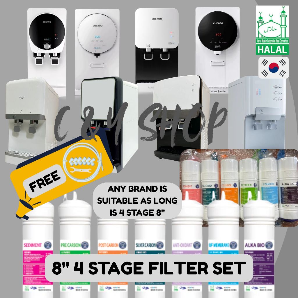 KOREA HALAL WATER FILTER SET 6" U TYPE CARTRIDGE SEDIMENT/PRE-CARBON ...