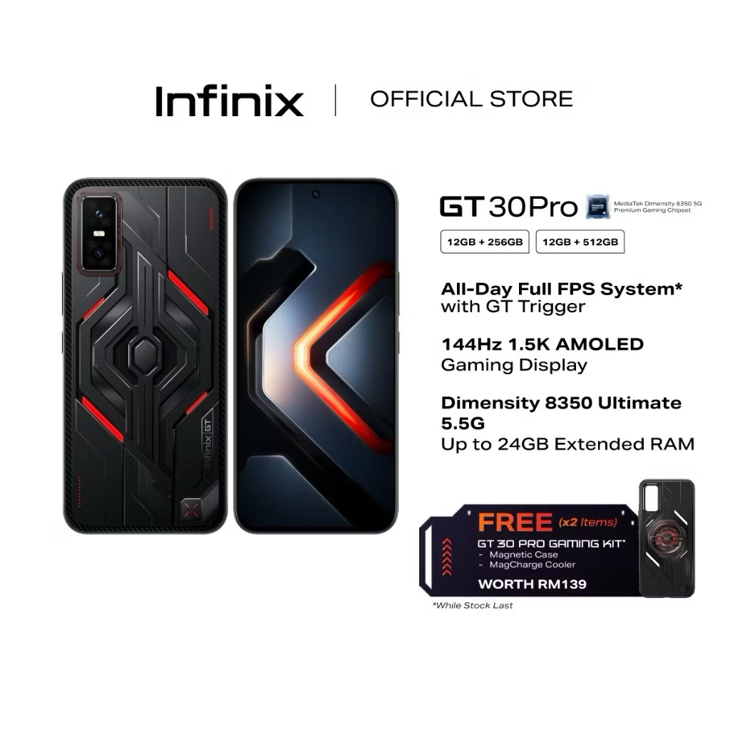 [NEW] Infinix GT30 Pro 5G 512/256GB+12GB(UP TO 24GB) **FREE GAMING KIT ...