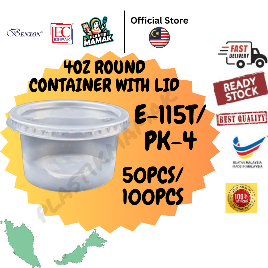 【Plastikmamak】4oz Disposable PP Plastic Round Food, Sauce ,Jelly ...